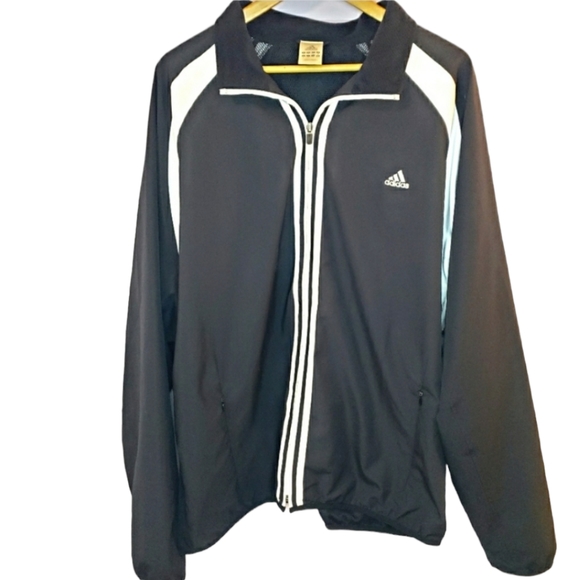 adidas | Jackets & Coats | Adidas Climaproof Windbreaker Black White ...